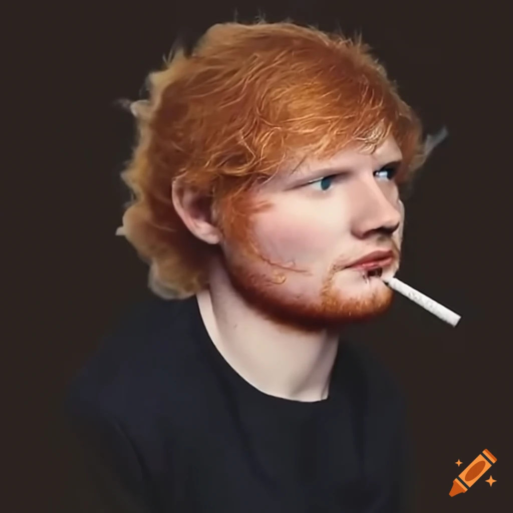 Ed sheeran with a cigarette on Craiyon