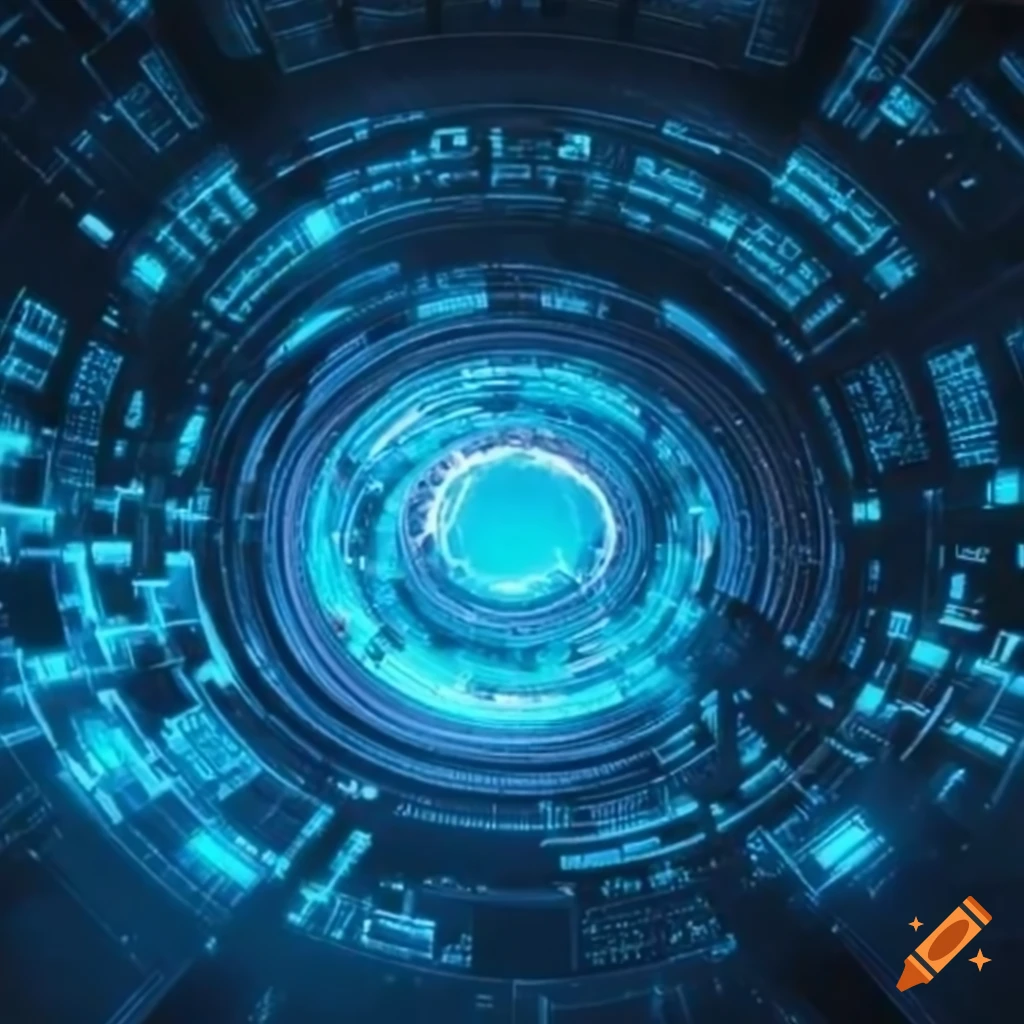 Data center with cloud computing and data flow on Craiyon