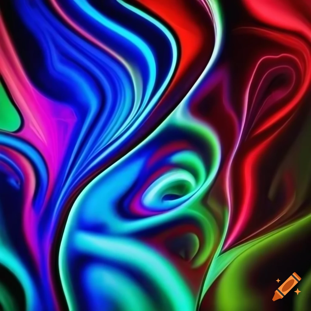 Abstract neon mixed colors on black background on Craiyon