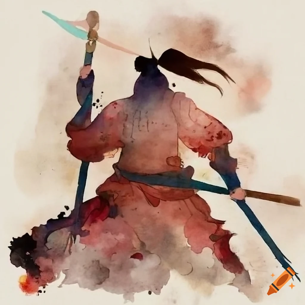 Japanese style spirit warrior artwork on Craiyon