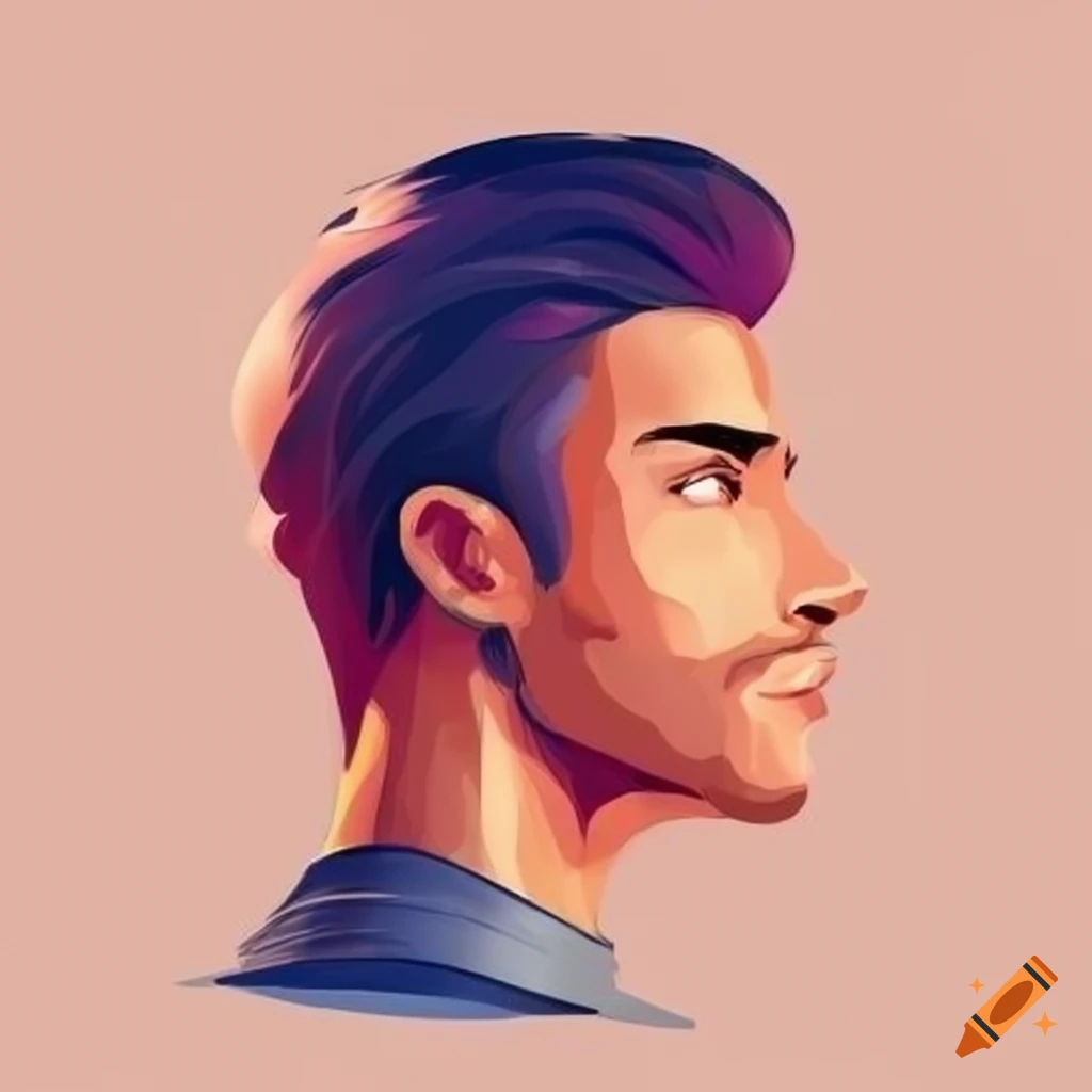 Logo for men's product company featuring a handsome man on Craiyon