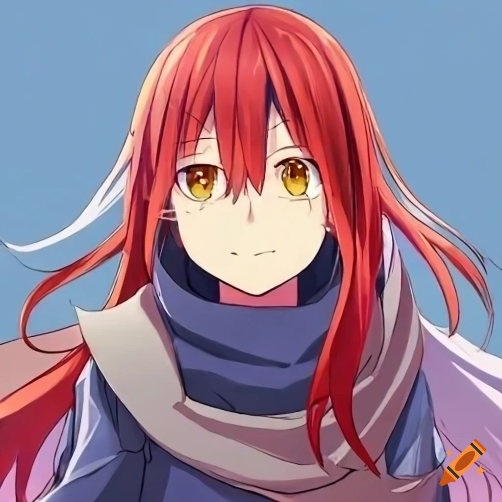 Rimuru tempest with red hair on Craiyon