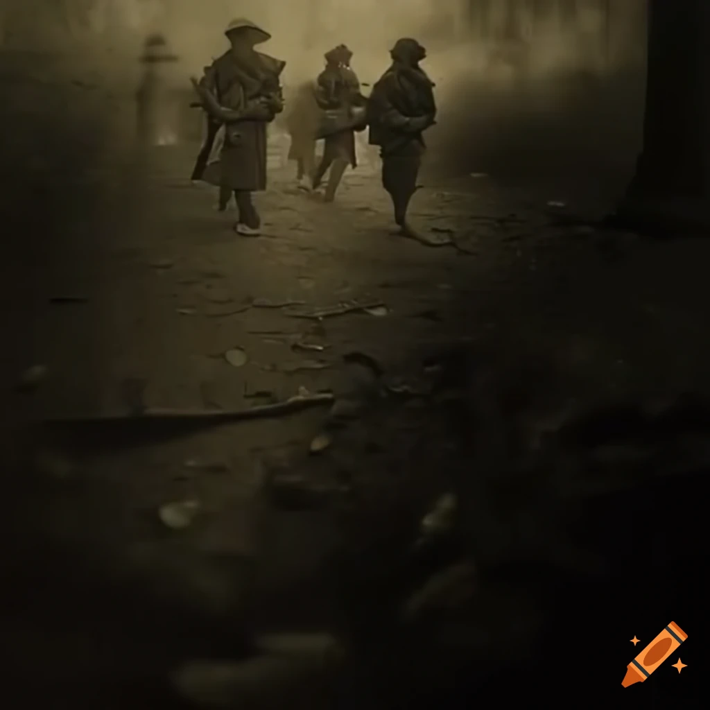 Depiction of ww2 resistance shadows on Craiyon