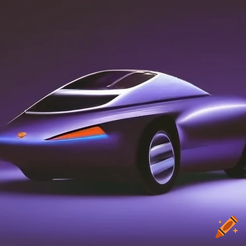 Futuristic car design from the 1990s on Craiyon