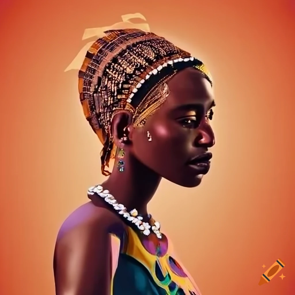 Vibrant and colorful scene of people from different african cultures ...