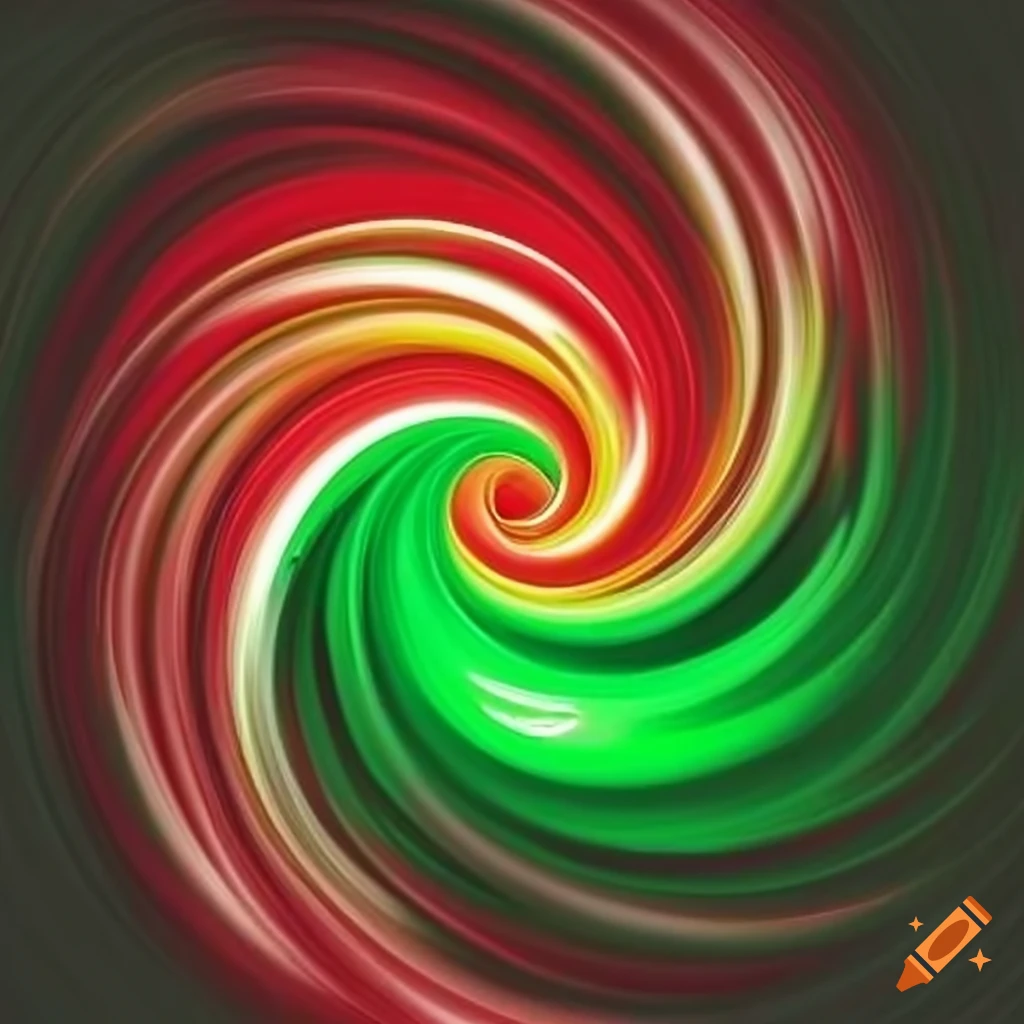 Green and red swirl abstract pattern on Craiyon