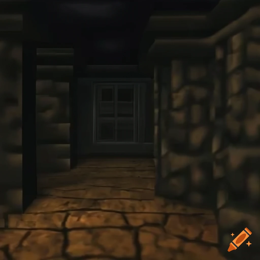 Super mario 64 horror dungeon level landscape on Craiyon
