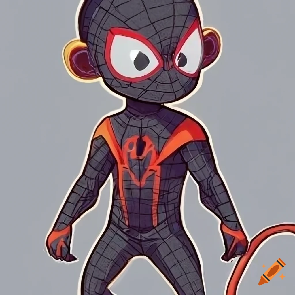 Chibi miles morales as a monkey on Craiyon