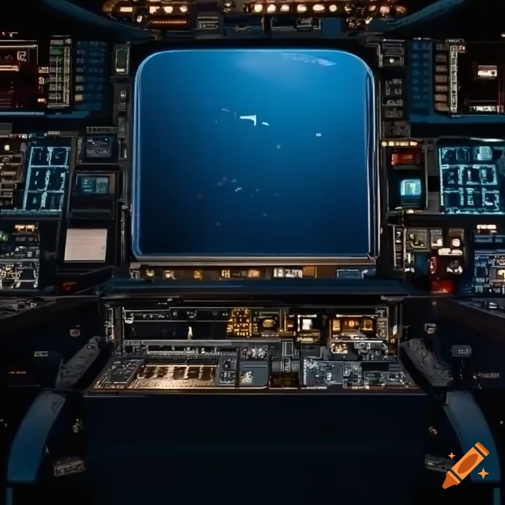 Control panel of a spaceship in a photorealistic style on Craiyon