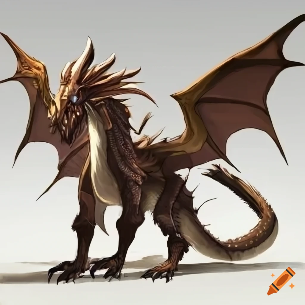 Illustration of a dragon with distinctive features on Craiyon