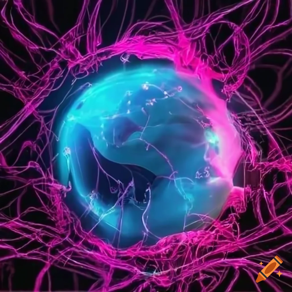 Abstract pink internet network connections on Craiyon