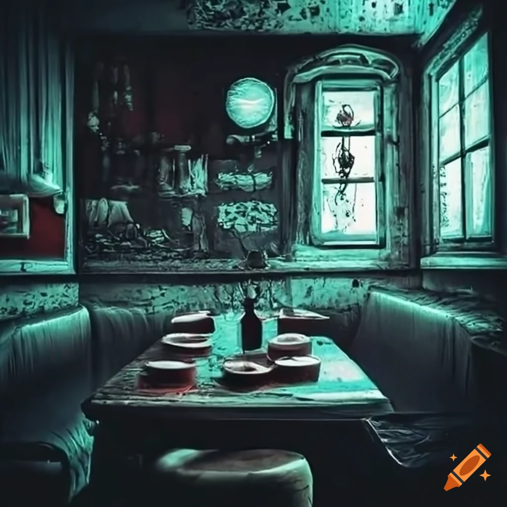 Creepy dark diner in the middle of the night on Craiyon