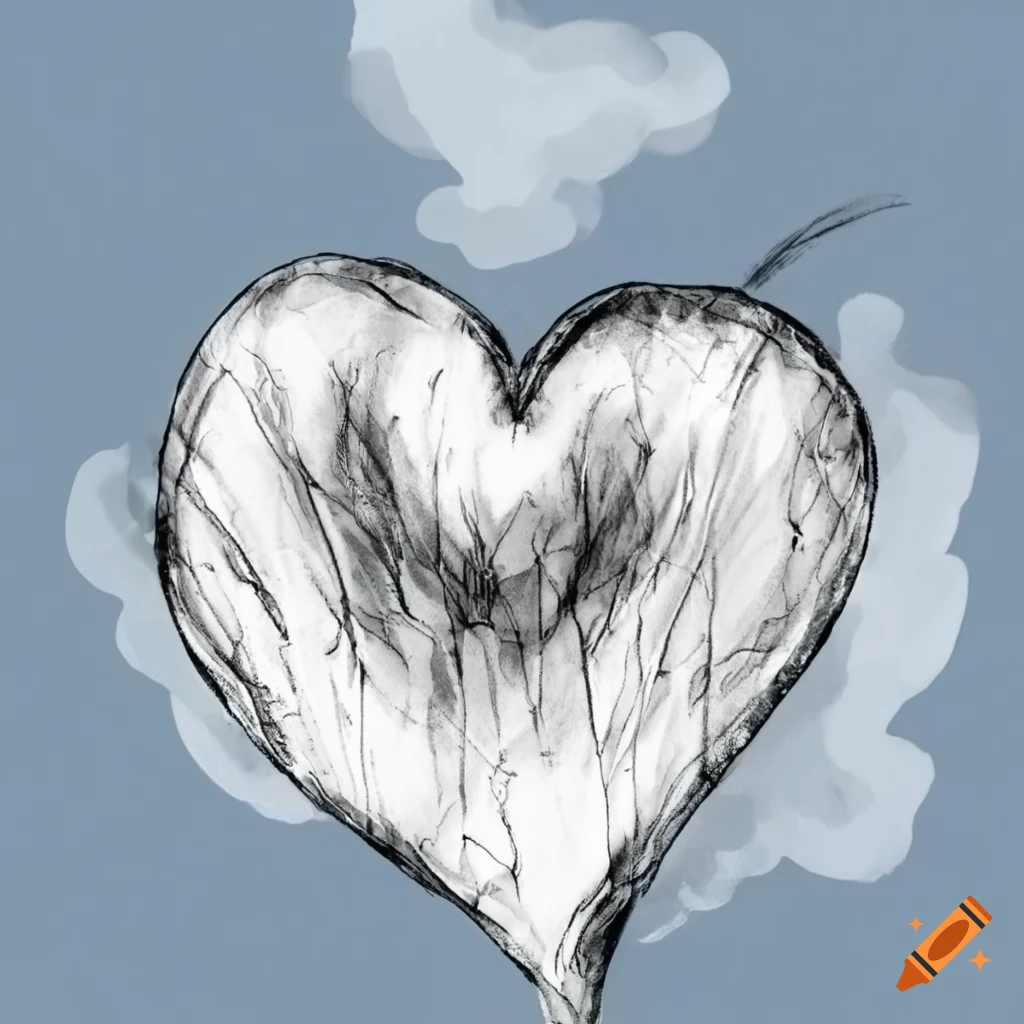 Cotton heart shape in the sky on Craiyon