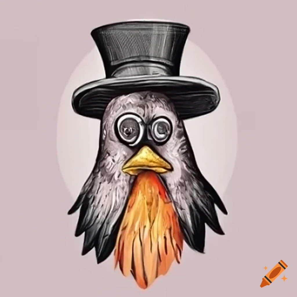 Adorable royal chicken with a top hat and monocle on Craiyon