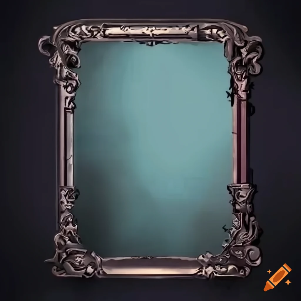 Rpg ui silver square border frame on Craiyon