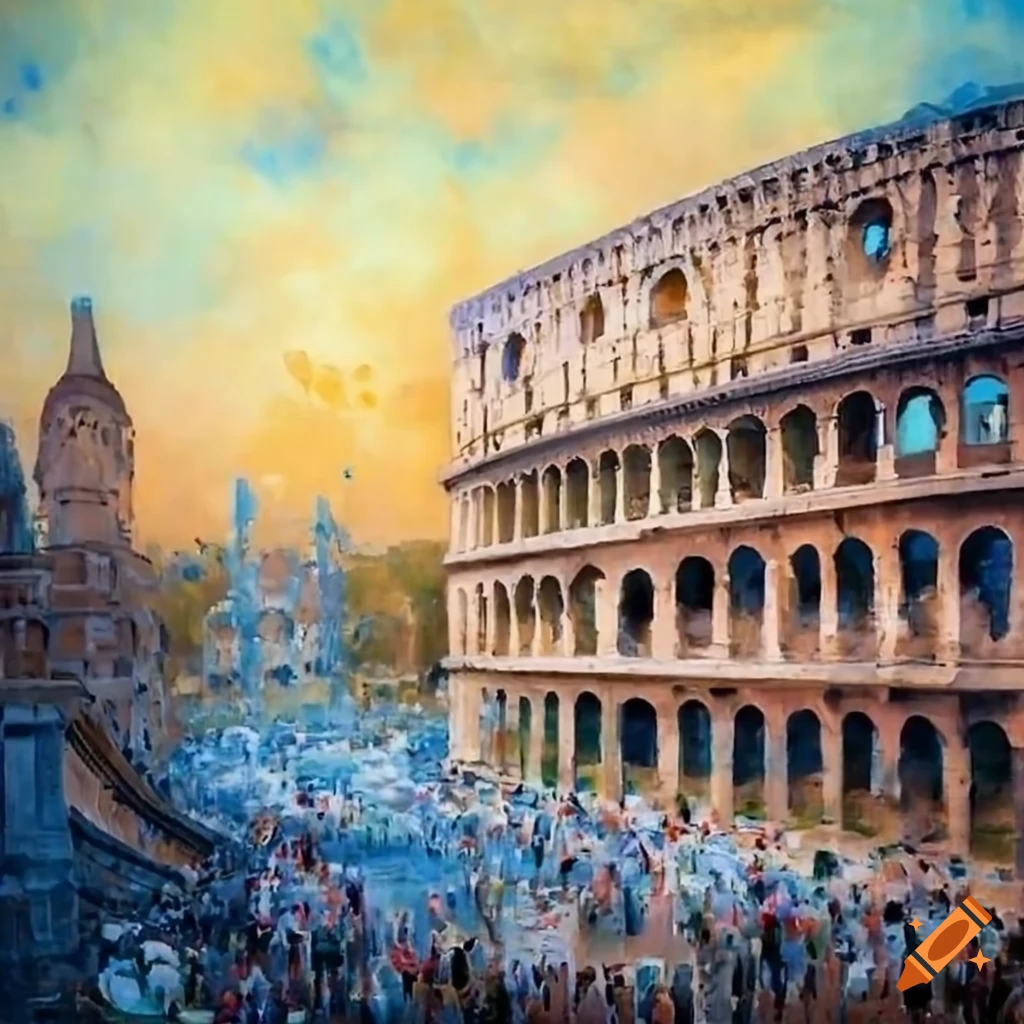 Monet's rendition of the Colosseum in Rome on Craiyon