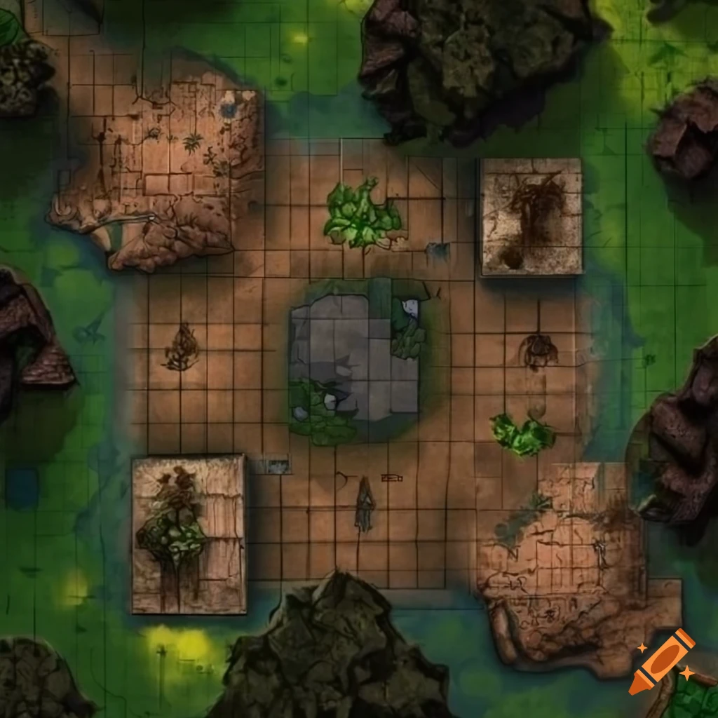 Fantasy rpg forest tile modular map size a3 on Craiyon