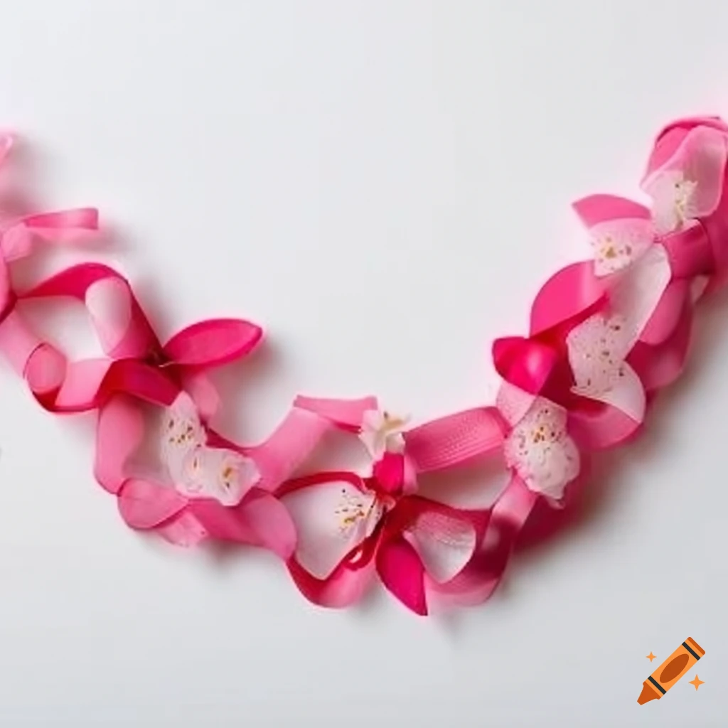 Cherry blossom ribbon on a white background on Craiyon