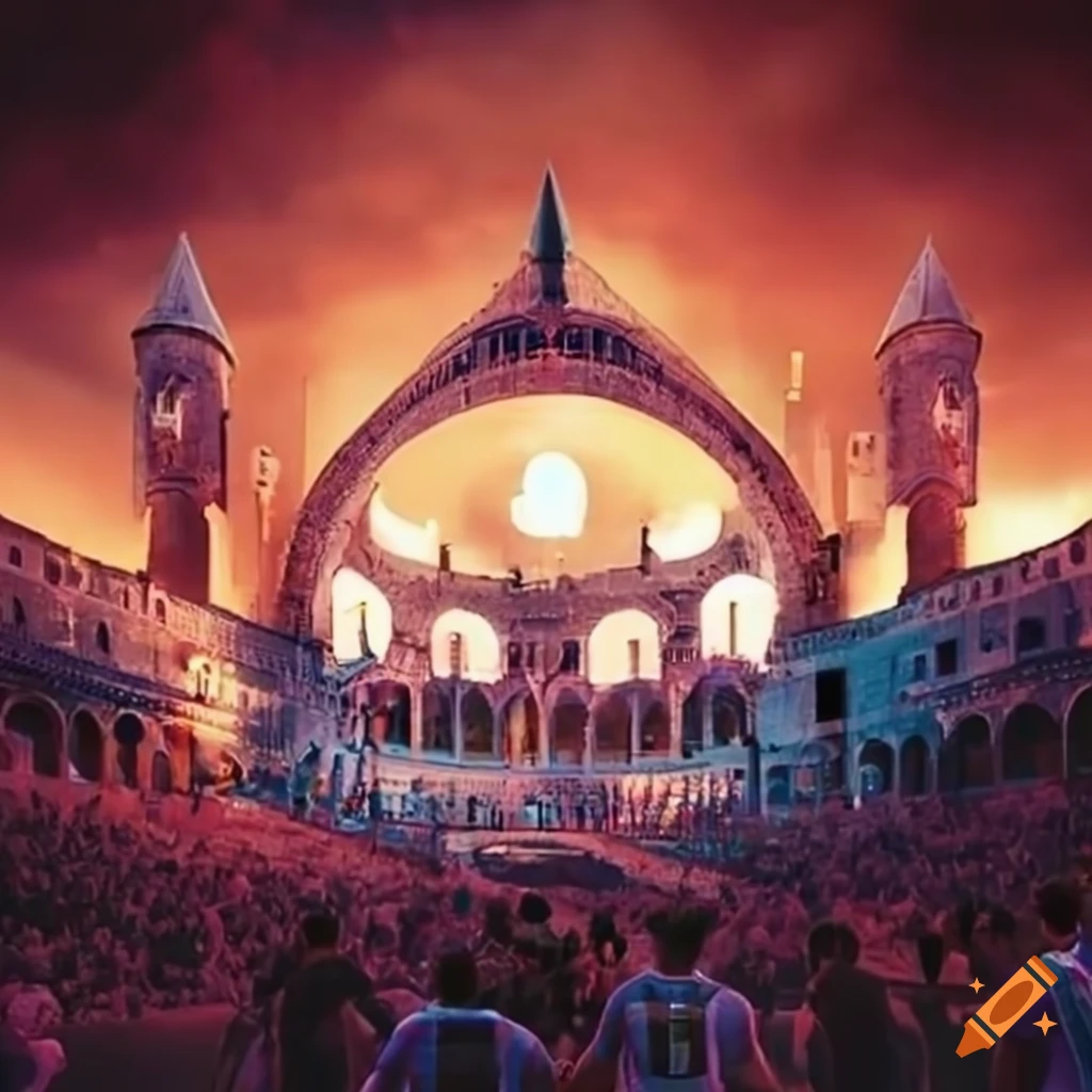 Renaissance castle arena for sports on Craiyon