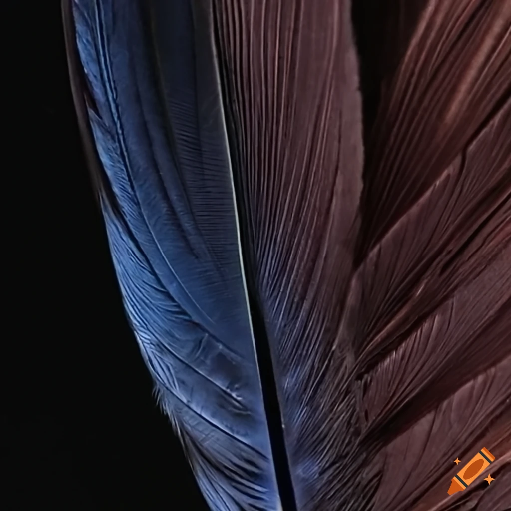 Close up of beautiful black raven feathers on Craiyon
