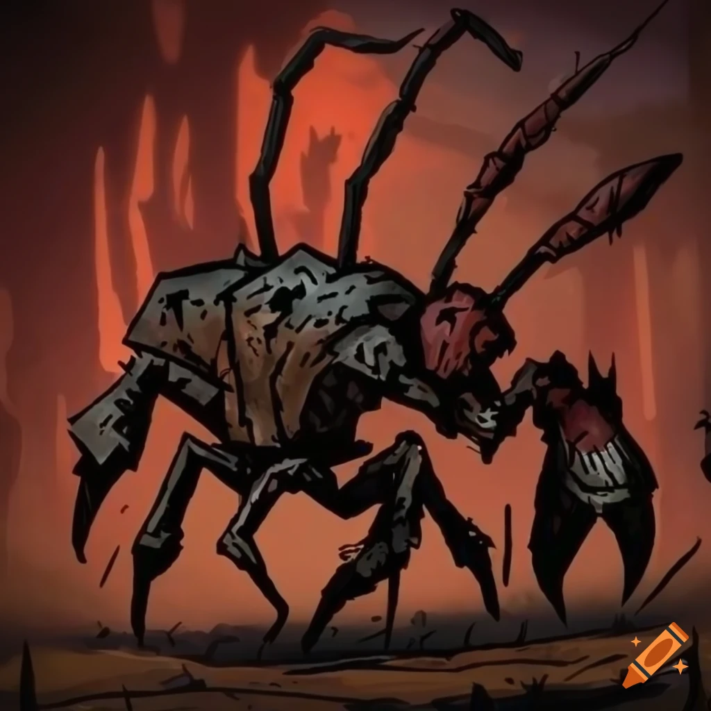 Anthropomorphic crab insect in a dark fantasy setting on Craiyon