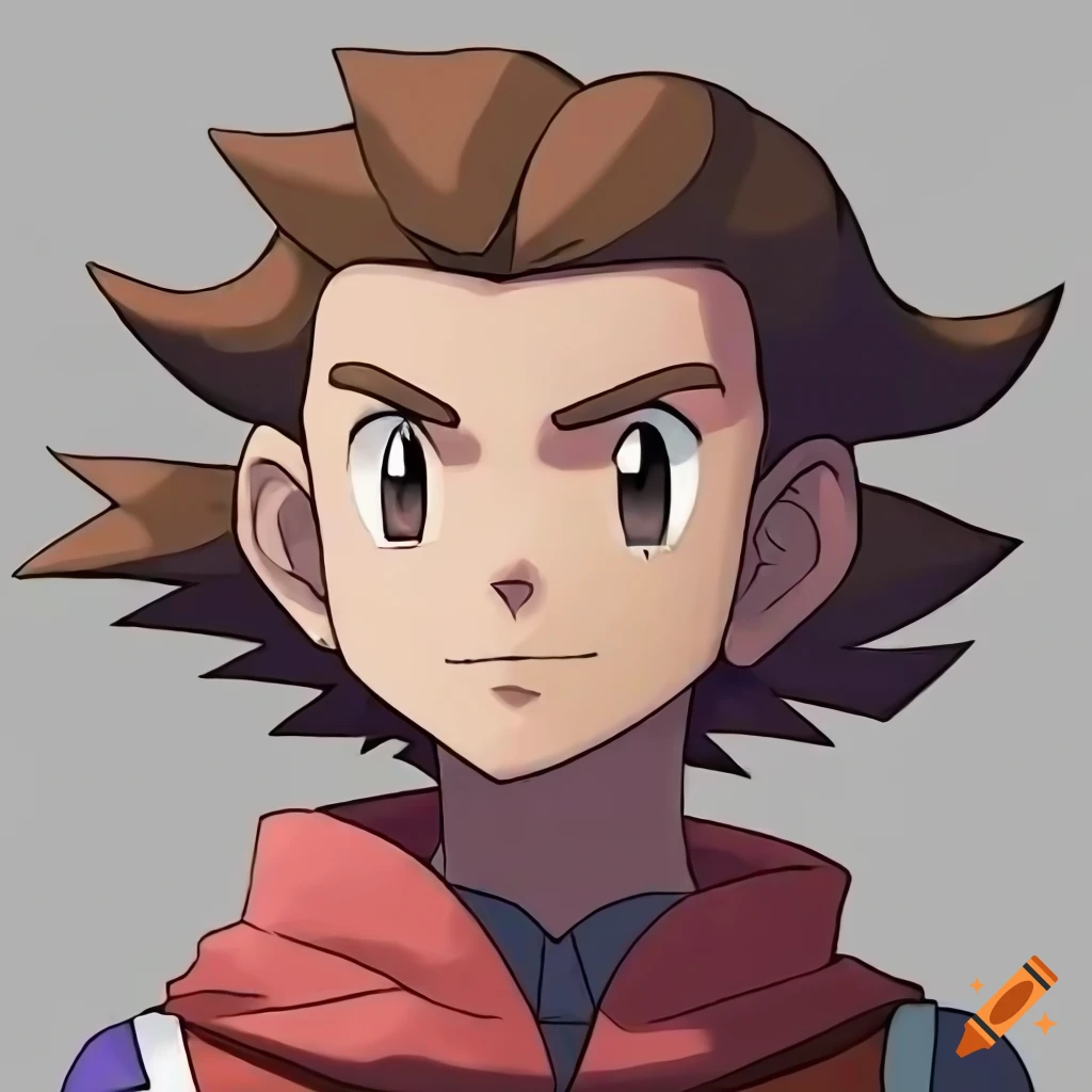 Male avatar with brown hair and a moustache in Pokemon style on Craiyon