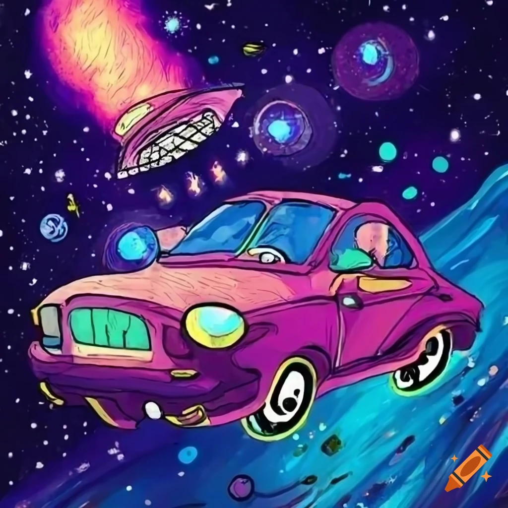 Car in space doodles on Craiyon