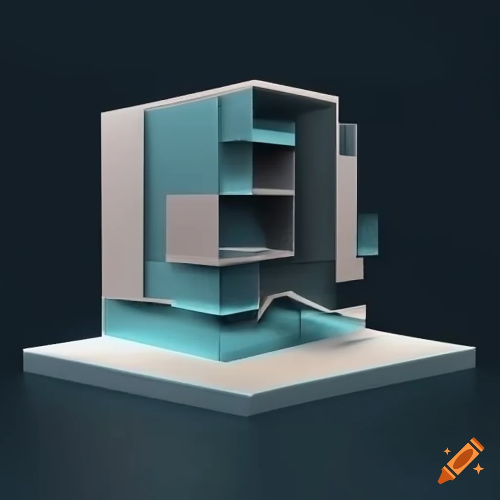 Minimal 3D architecture modeling on Craiyon