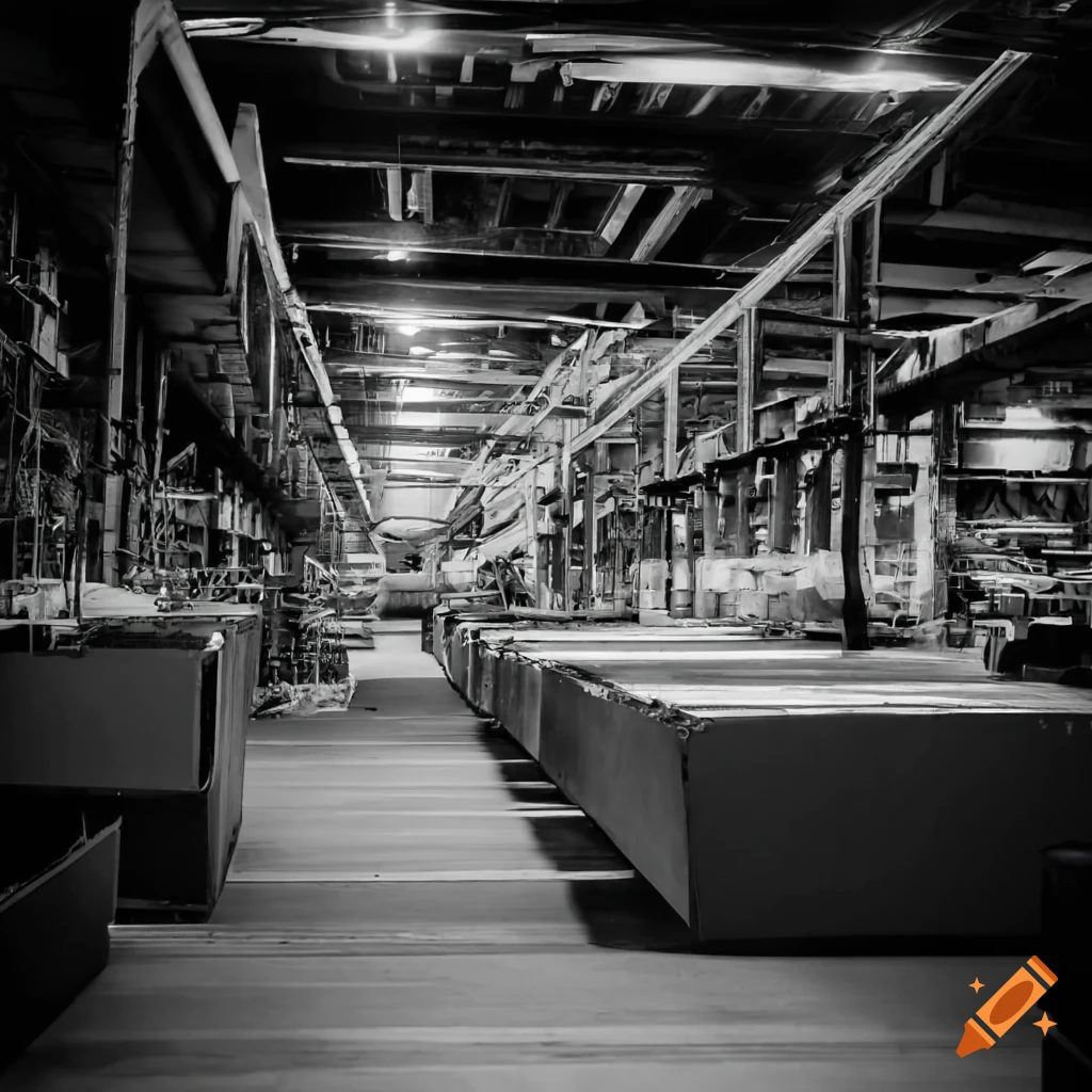 Cardboard box factory on Craiyon