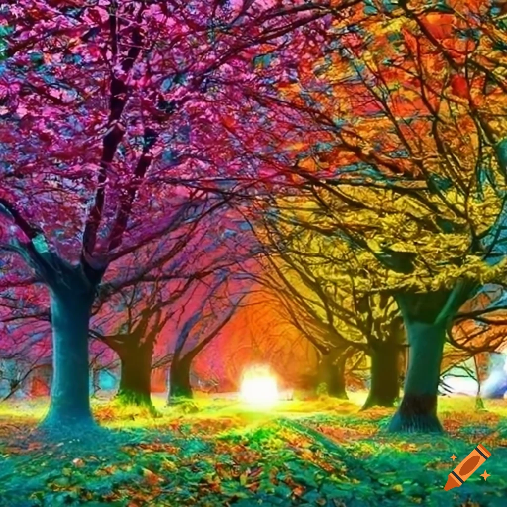 Colorful trees on Craiyon