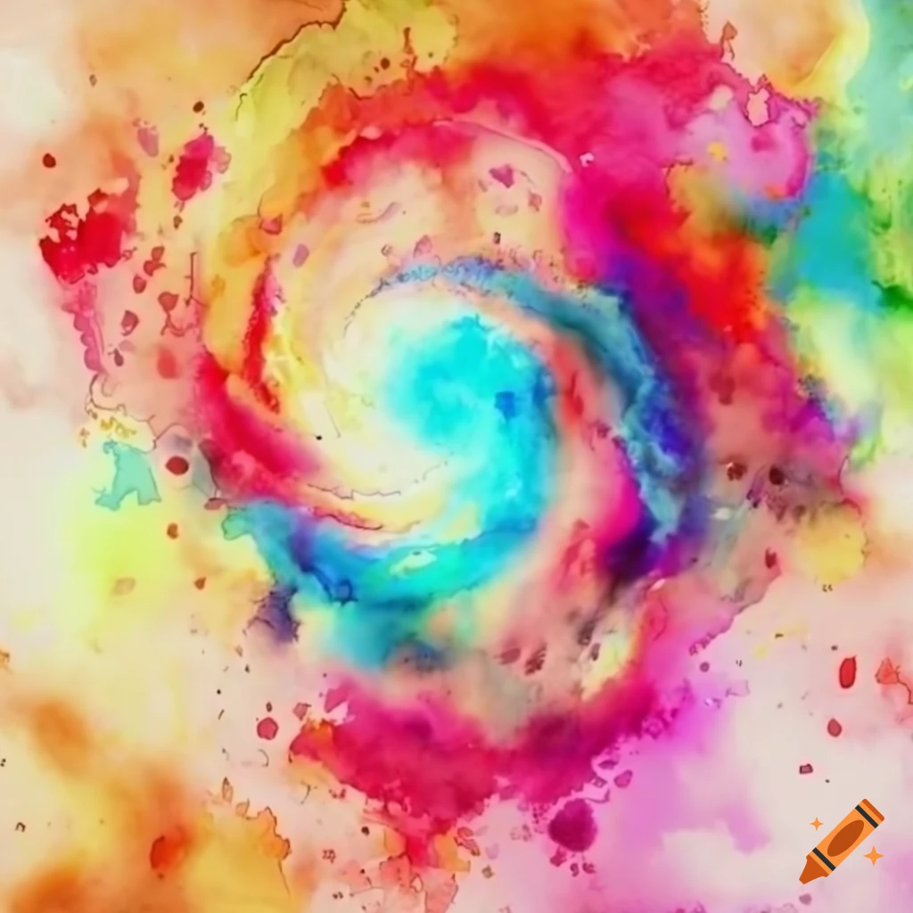 Aerial view of a watercolor hurricane map on Craiyon