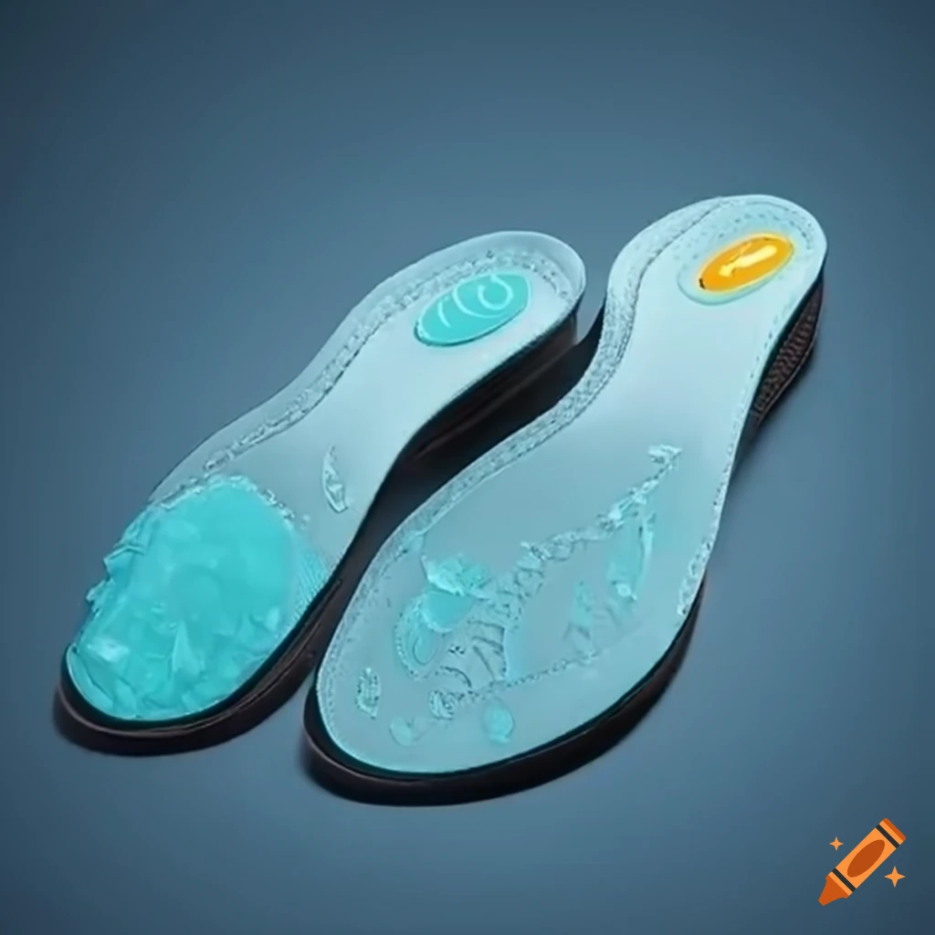 Smart cooling insoles controlled with a mobile app on Craiyon