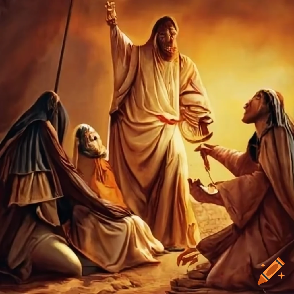 Illustration representing old testament social justice on Craiyon