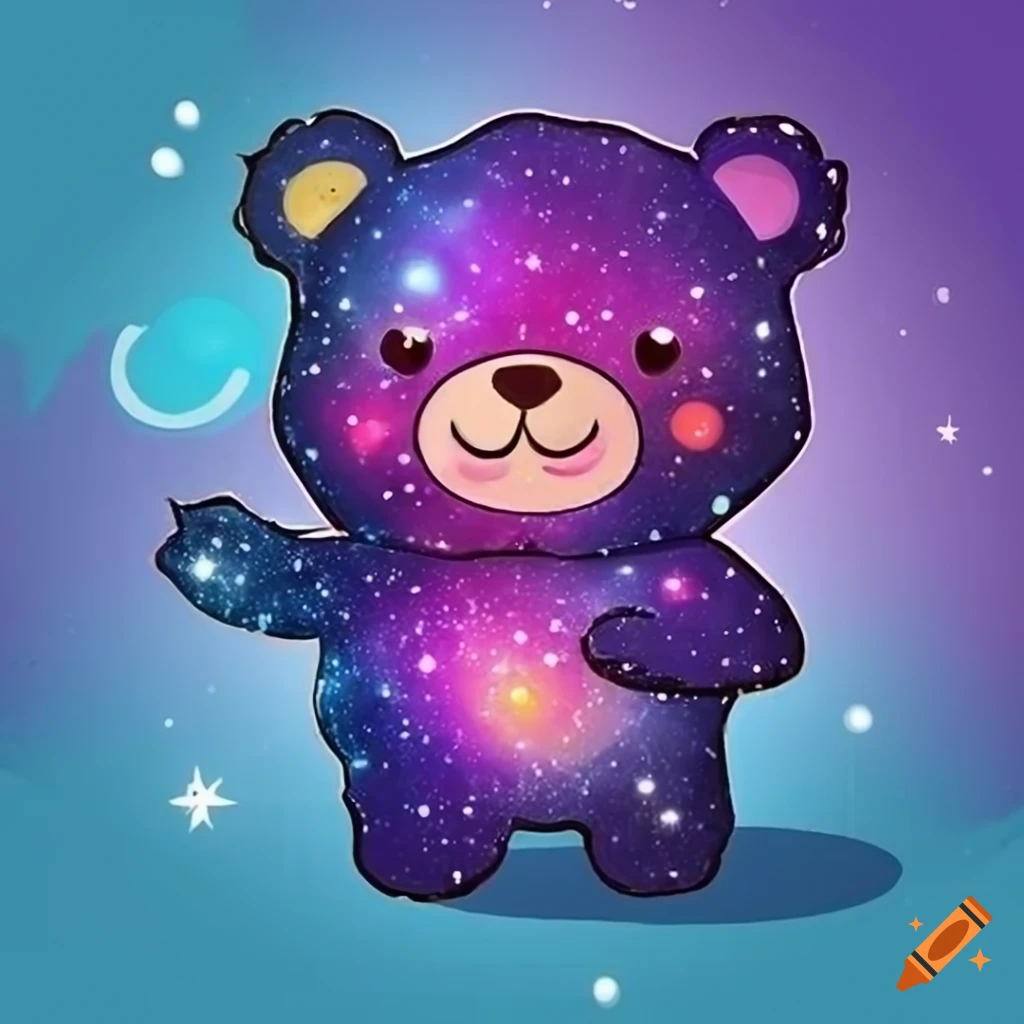 Cute cartoon galaxy bear on Craiyon