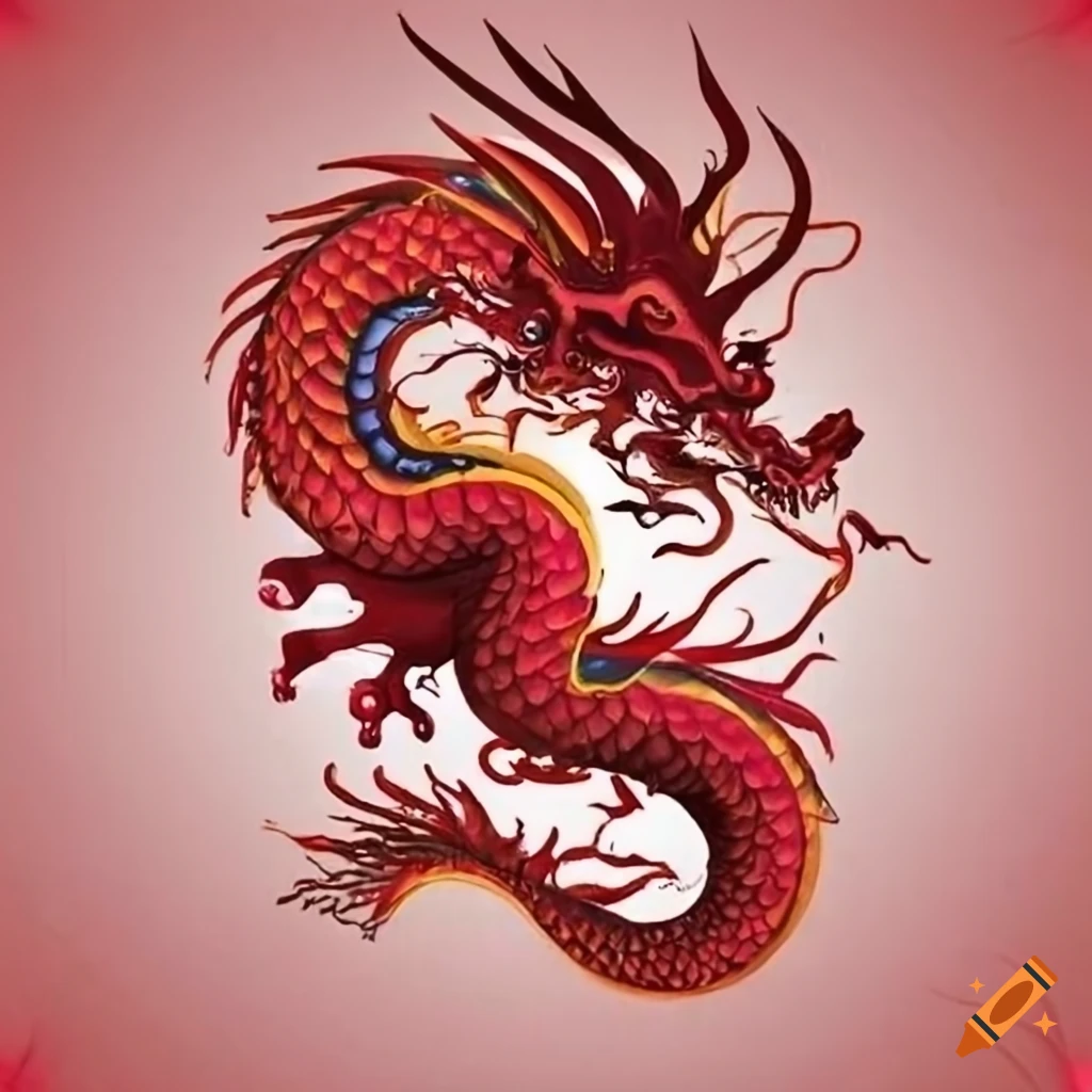 Chinese red dragon on Craiyon