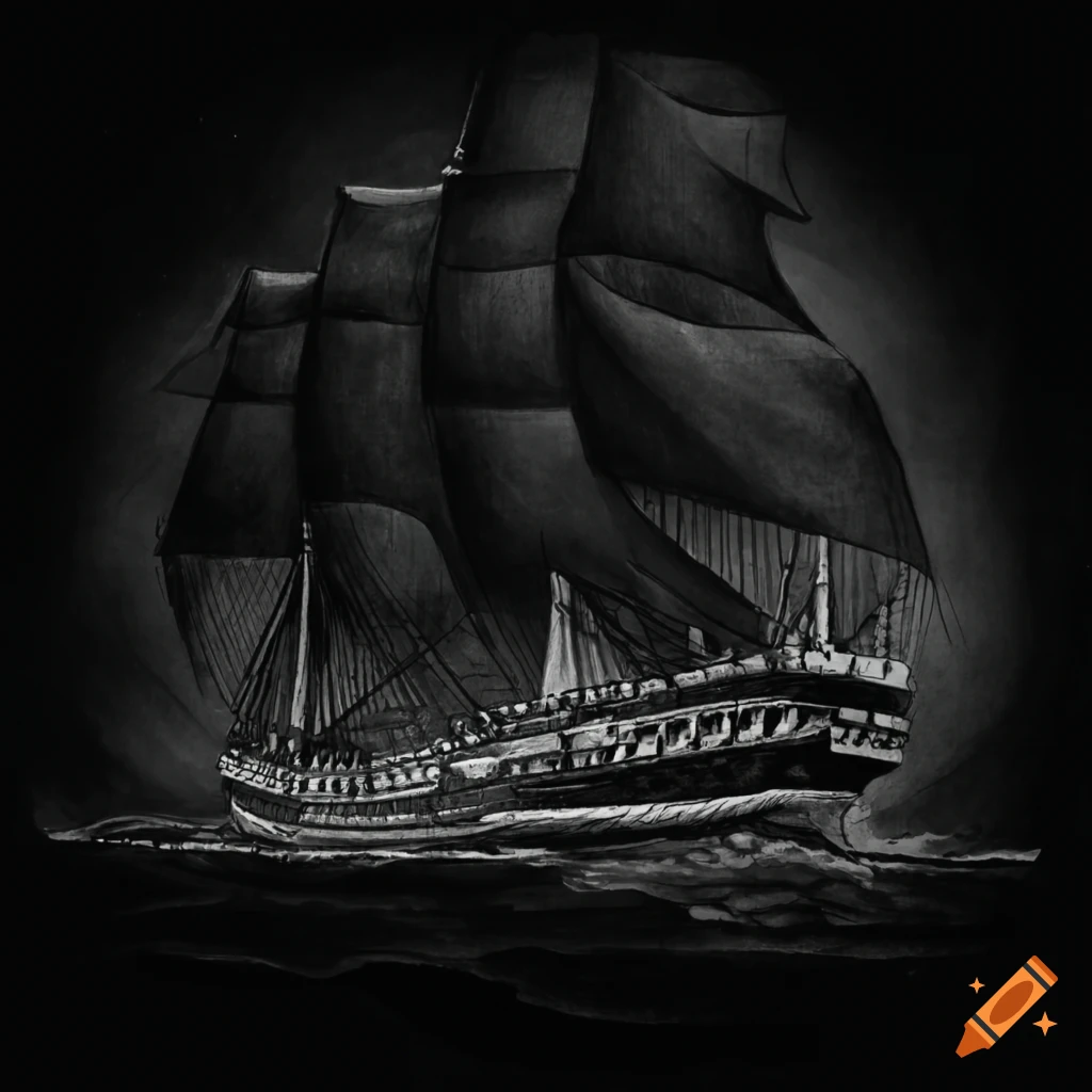 Black ship on Craiyon