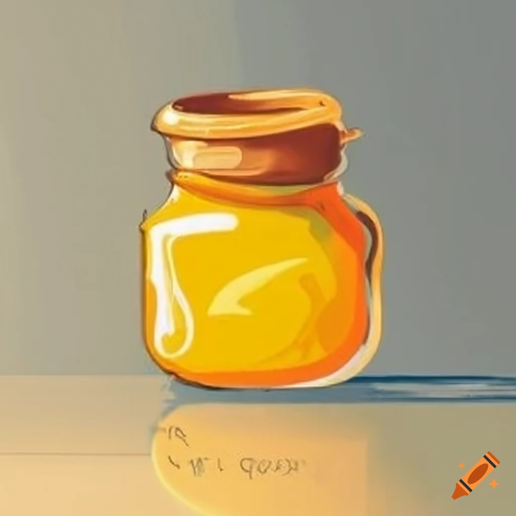 Graffiti-style open jar full of yellow wax on Craiyon