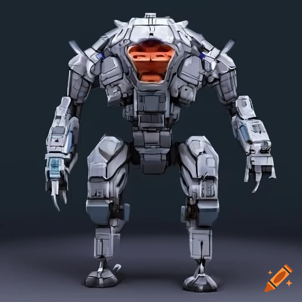Polymorphism hybrid mech with cel shading on Craiyon