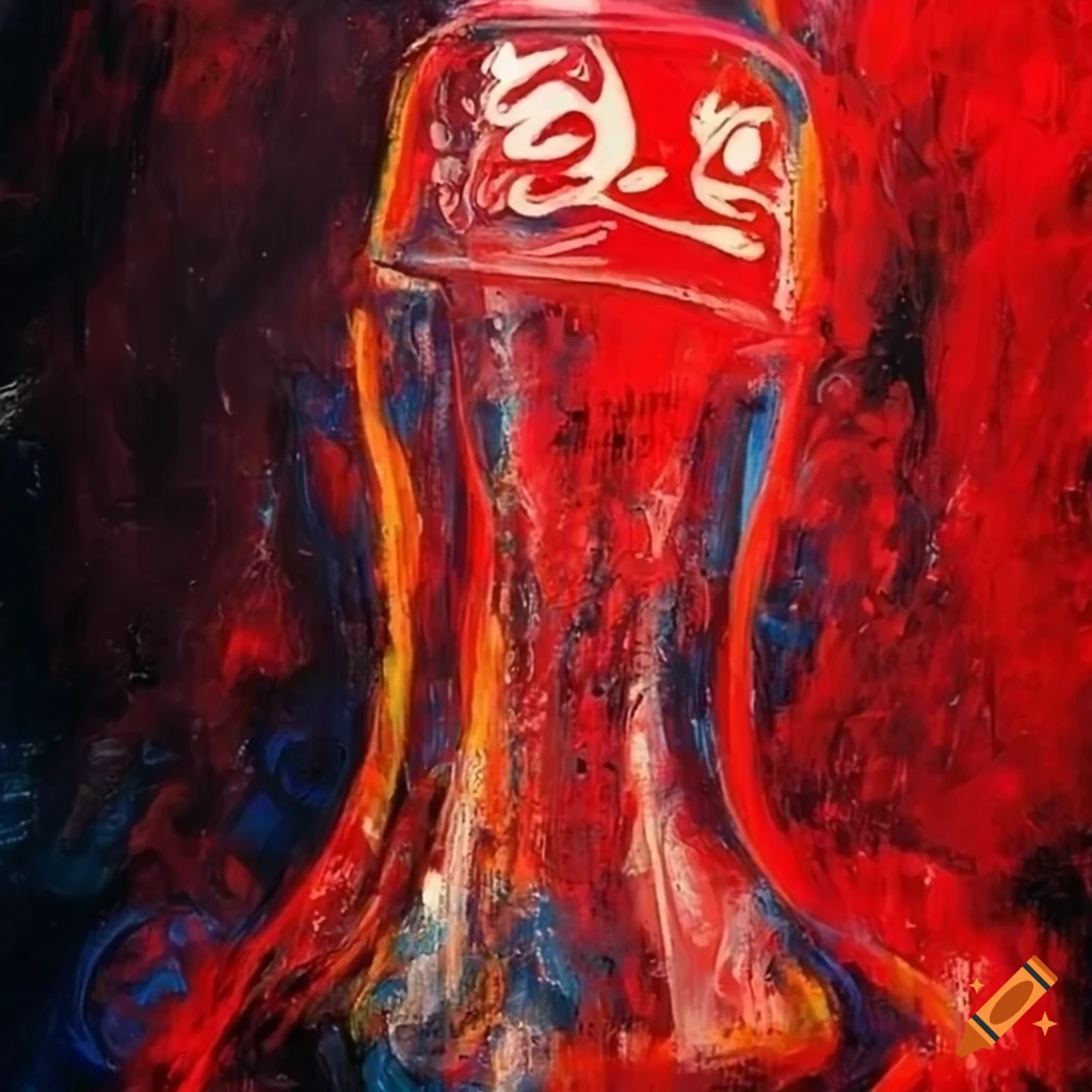 Vibrant abstract pop art Coca-Cola logo painting on Craiyon