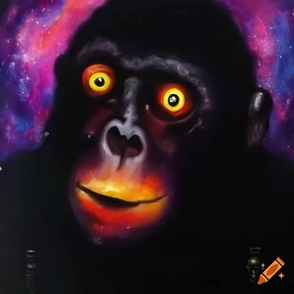 Galaxy monkey, controller of the universe in oil painting on Craiyon