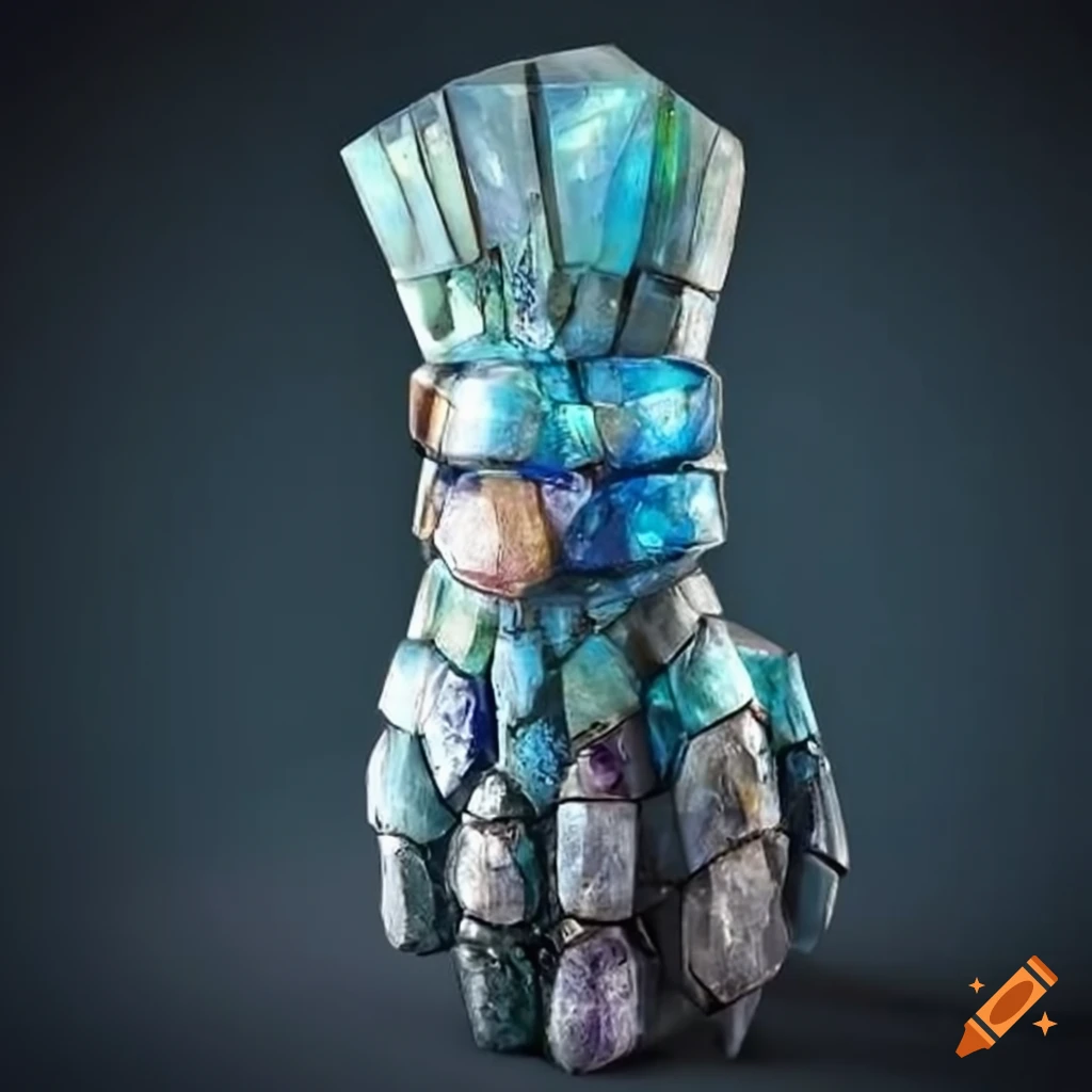 Stone and sharp crystal gauntlet on Craiyon