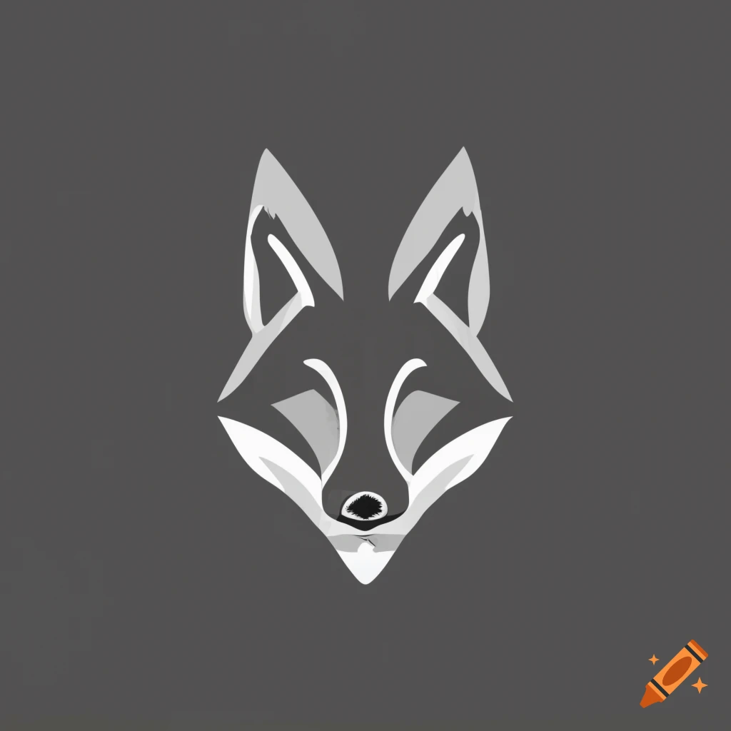 Minimalist monochrome vector of a coyote head for a logo on Craiyon