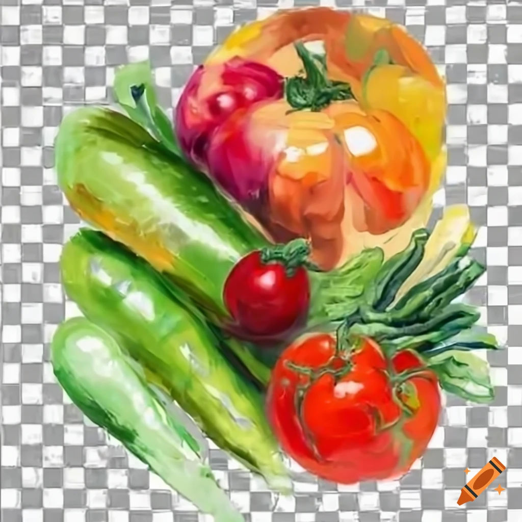 Vegetables on transparent background on Craiyon