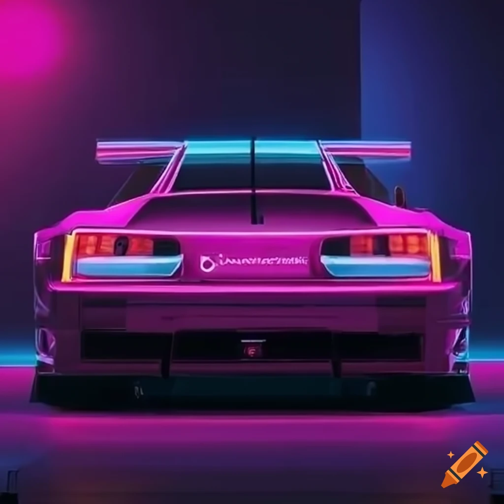 Synthwave-style 1995 nismo gtr lm road car on Craiyon