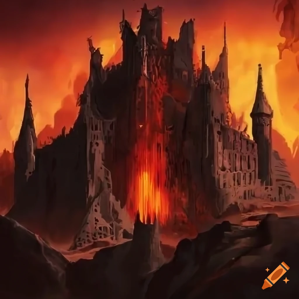 Inferno fortress landscape for dnd on Craiyon