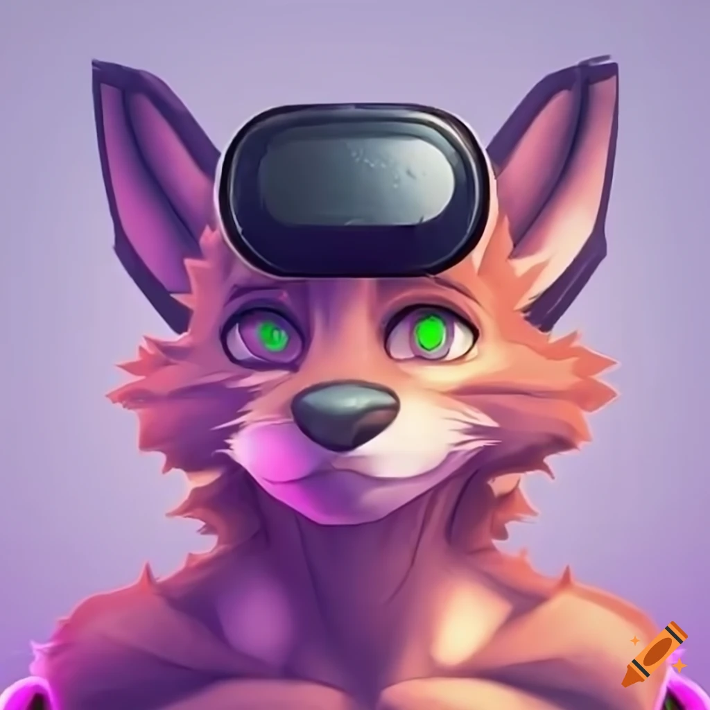 Muscular furry character in Virtual Reality Chat setting exuding ...