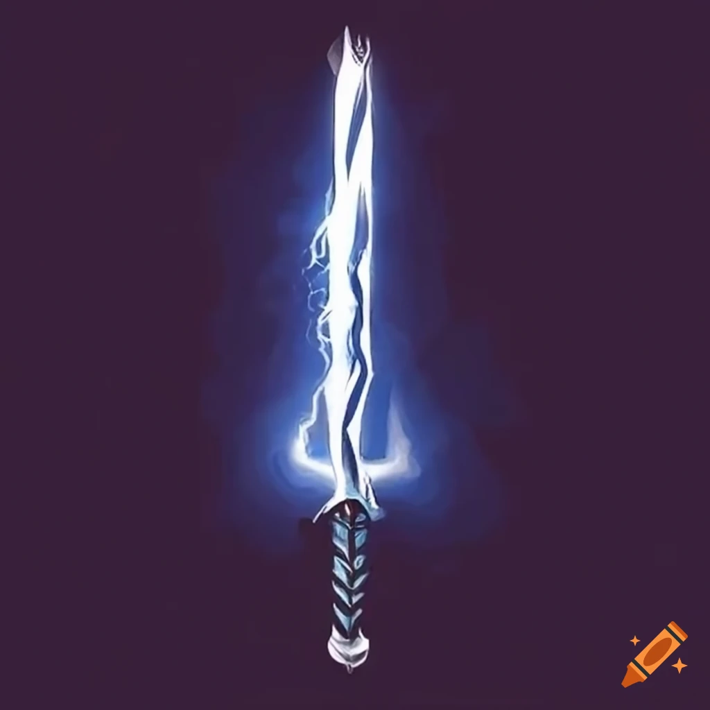 Lightning sword with a bolt-shaped blade on Craiyon