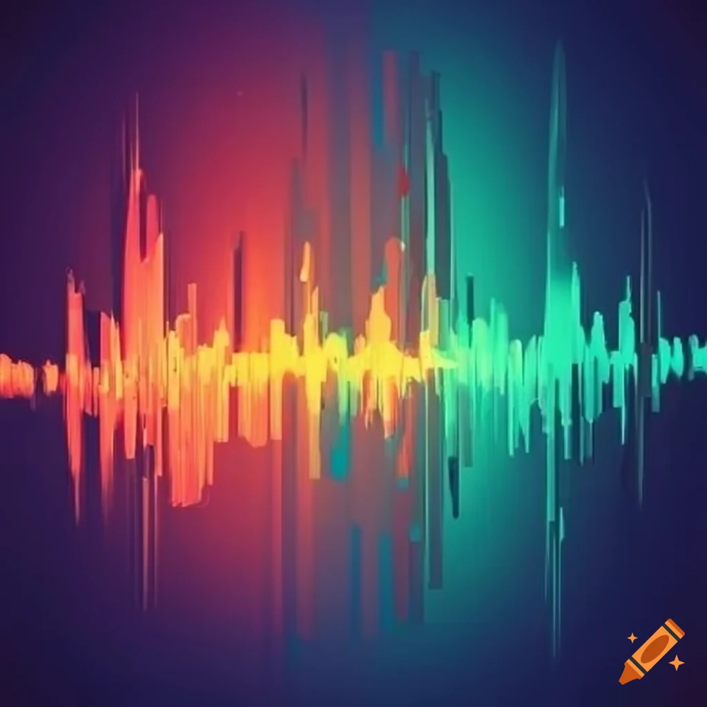 Abstract sound waves visualization on Craiyon