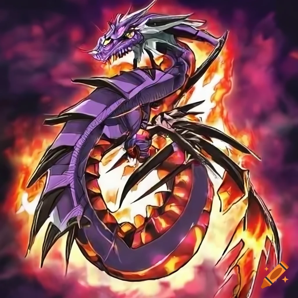 Fire dragon in yu-gi-oh art style on Craiyon