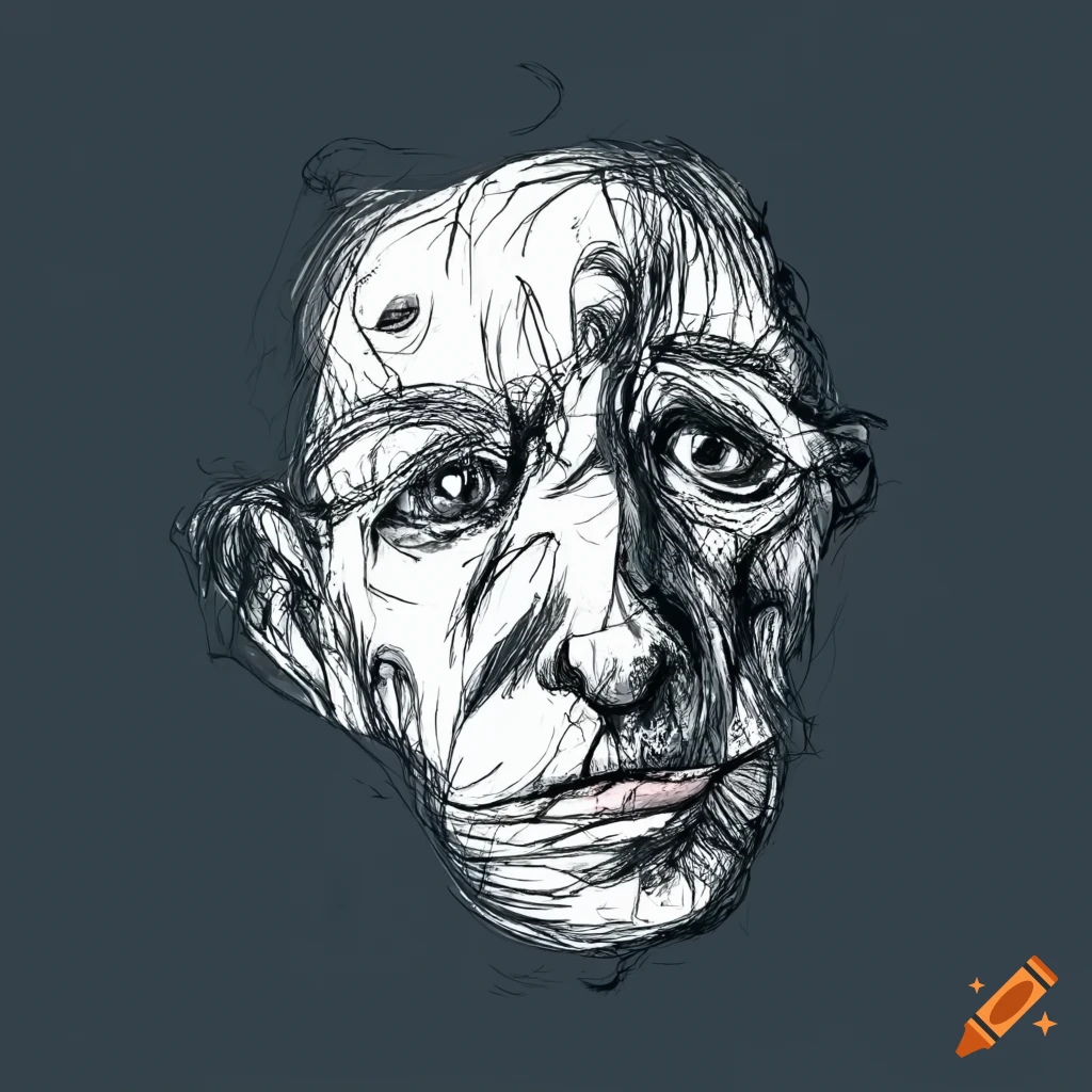 Lost face on a white background on Craiyon